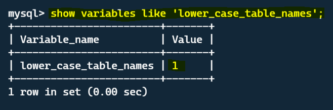 [ERROR] [MY-011087] [Server] Different lower_case_table_names settings for server ('1') and data ...
