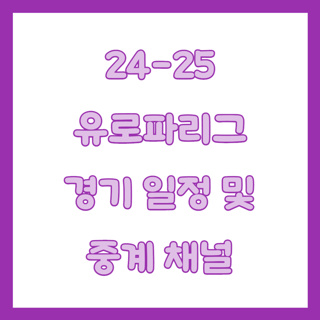 2024 2025 Uefa 유로파리그 일정 중계 대진표 순위