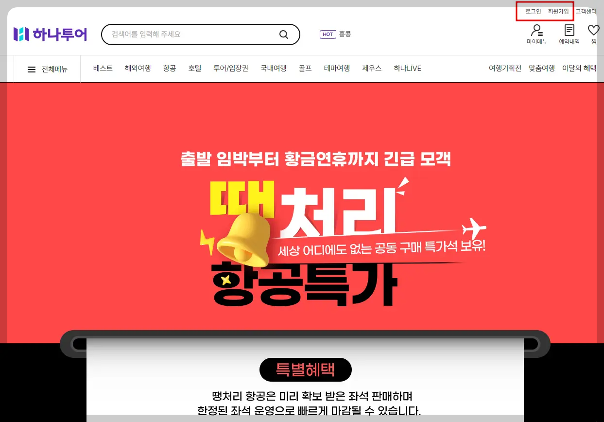 땡처리항공권 하나투어 예매 방법과 공동구매항공권 사진설명