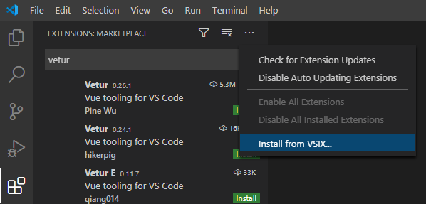 XHR failed - VS CODE 확장 기능 수동 설치하기