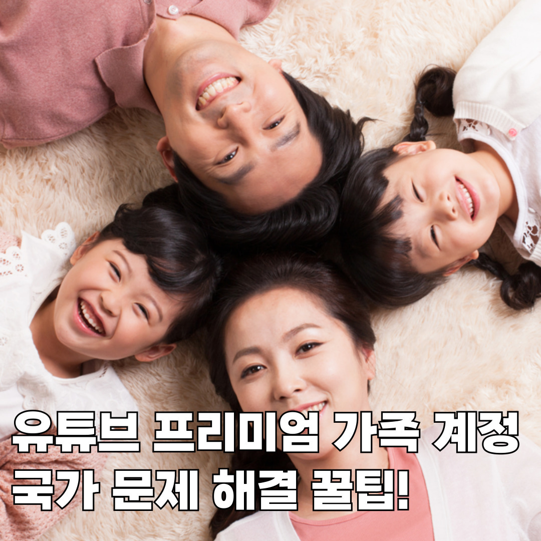 유튜브 프리미엄 가족 계정 국가 문제 해결 꿀팁