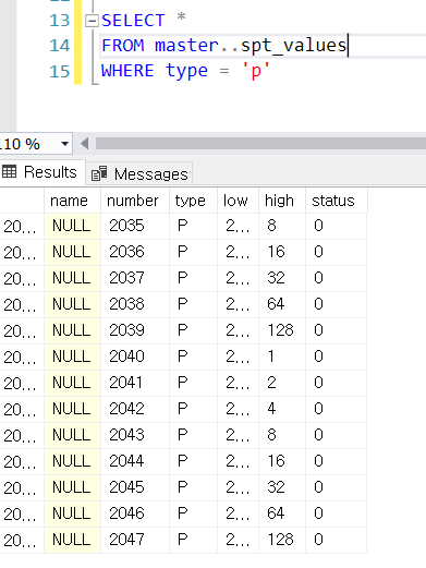 DATEPART와 spt_values를 이용한 날짜 계층구조 만들기