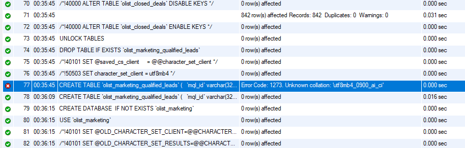 Error Code 1273 해결 Unknown Collation Utf8mb40900aici 0000 Sec 