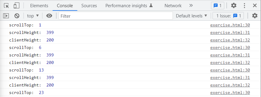 마우스 wheel 동작 이벤트 및 감지 - Part 2 : scrollTop, scrollHeight, clientHeight