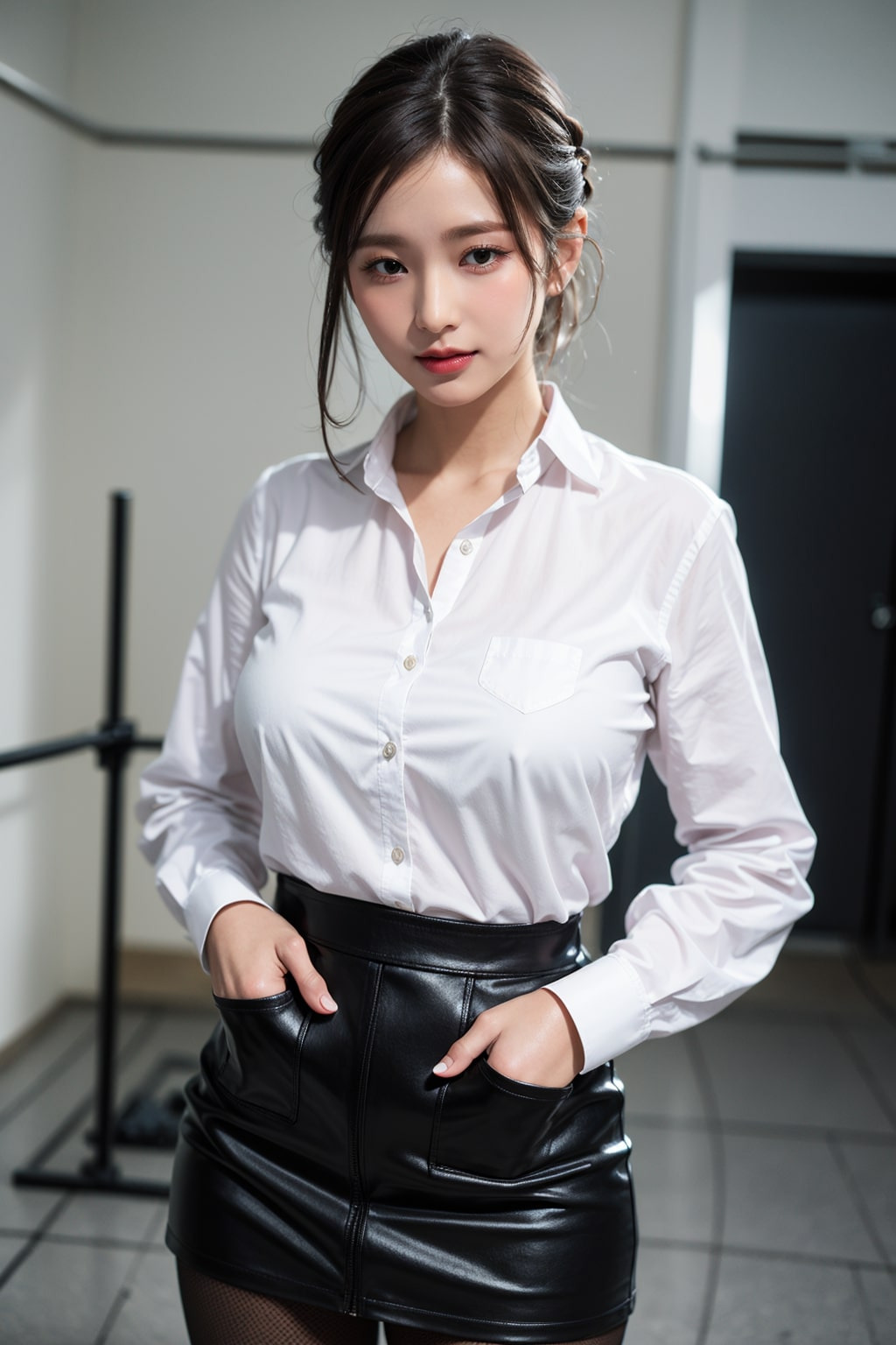 전형적인 오피스룩 입은 여자 Ai