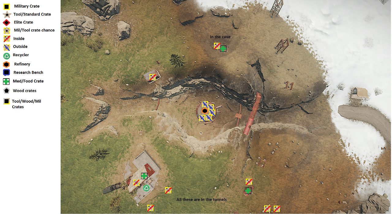 러스트 지도 - 파밍 지역별 아이템 상자 위치 정보