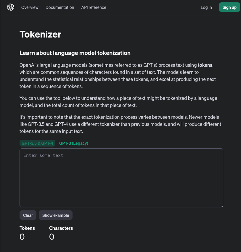 [OpenAI] 오픈AI 플랫폼 Tokenizer