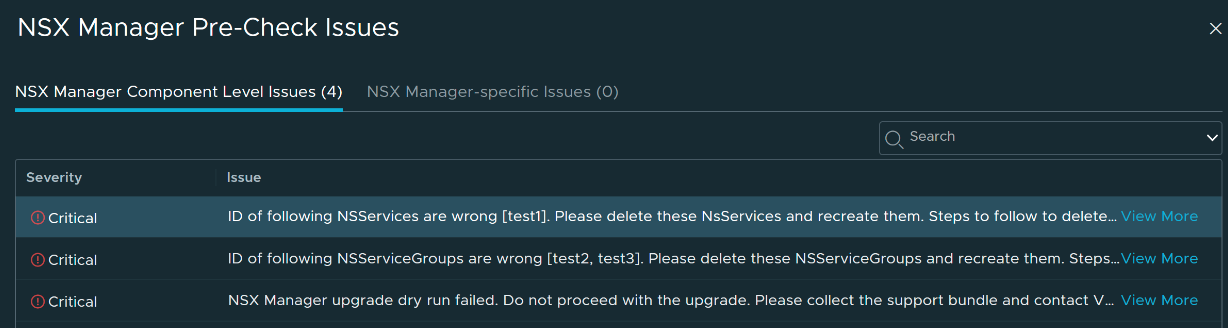 Upgrade from NSX-T 3.1.3.x fails due to invalid NSService UUID (KB322566)