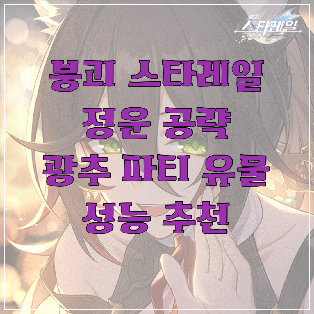 붕괴 스타레일 Honkai Star Rail 정운 영상 성능 광추 파티 조합 유물 장신구 추천