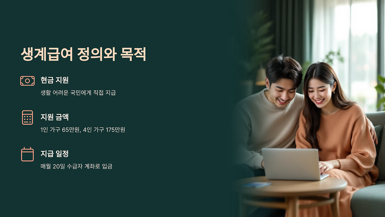 기초생활수급자 생계급여 2025 총정리 수급 조건부터 금액까지