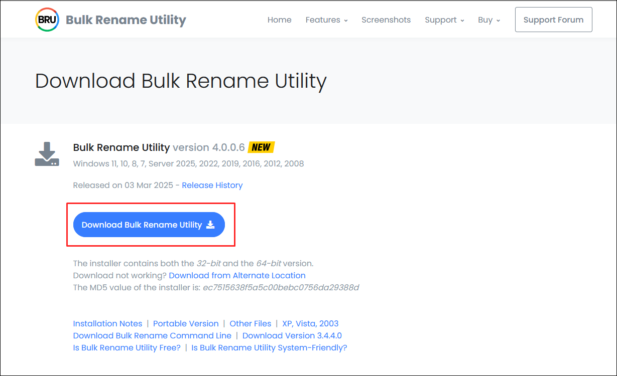 파일 이름 일괄 변경 프로그램 Bulk Renamer Utility