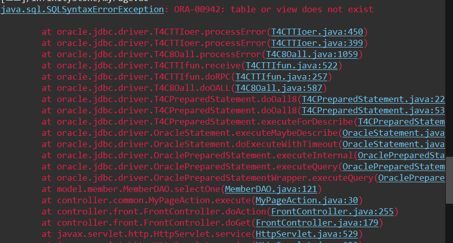 SQLSyntaxErrorException