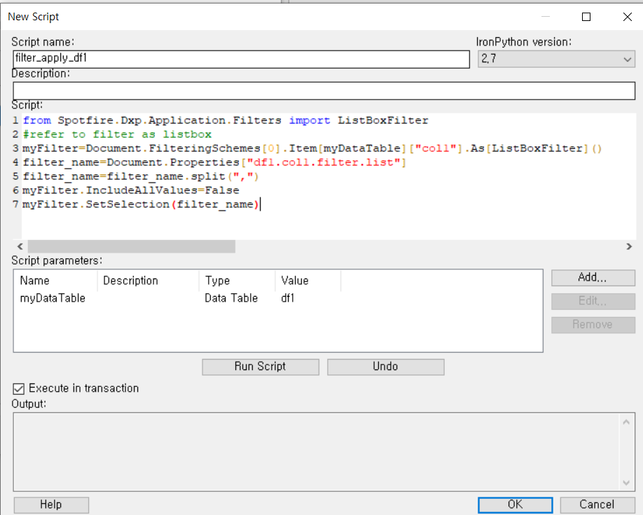 spotfire ) 두 개의 table이 relation이 된 것처럼 한 개의 table에 filter를 했을 때 다른 ...