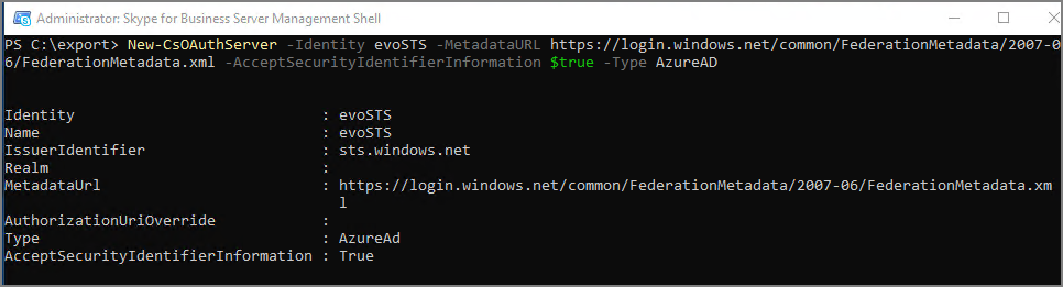 Skype for business Server 2019. Hybrid Modern Authentication (HMA) 설정 ...