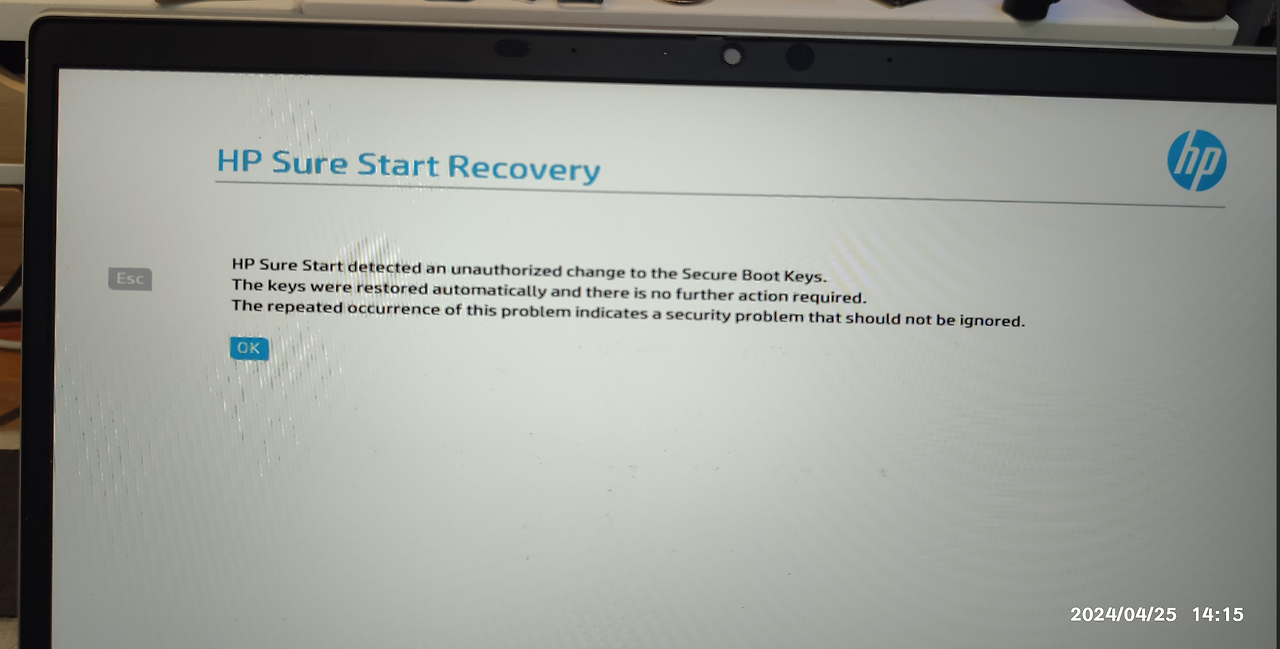 HP Sure Start Recovery