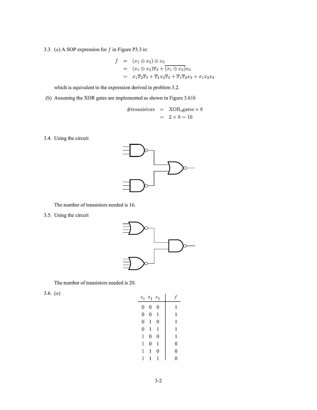 Solution manual to Fundamentals of digital logic with verilog design (Chapter 3)