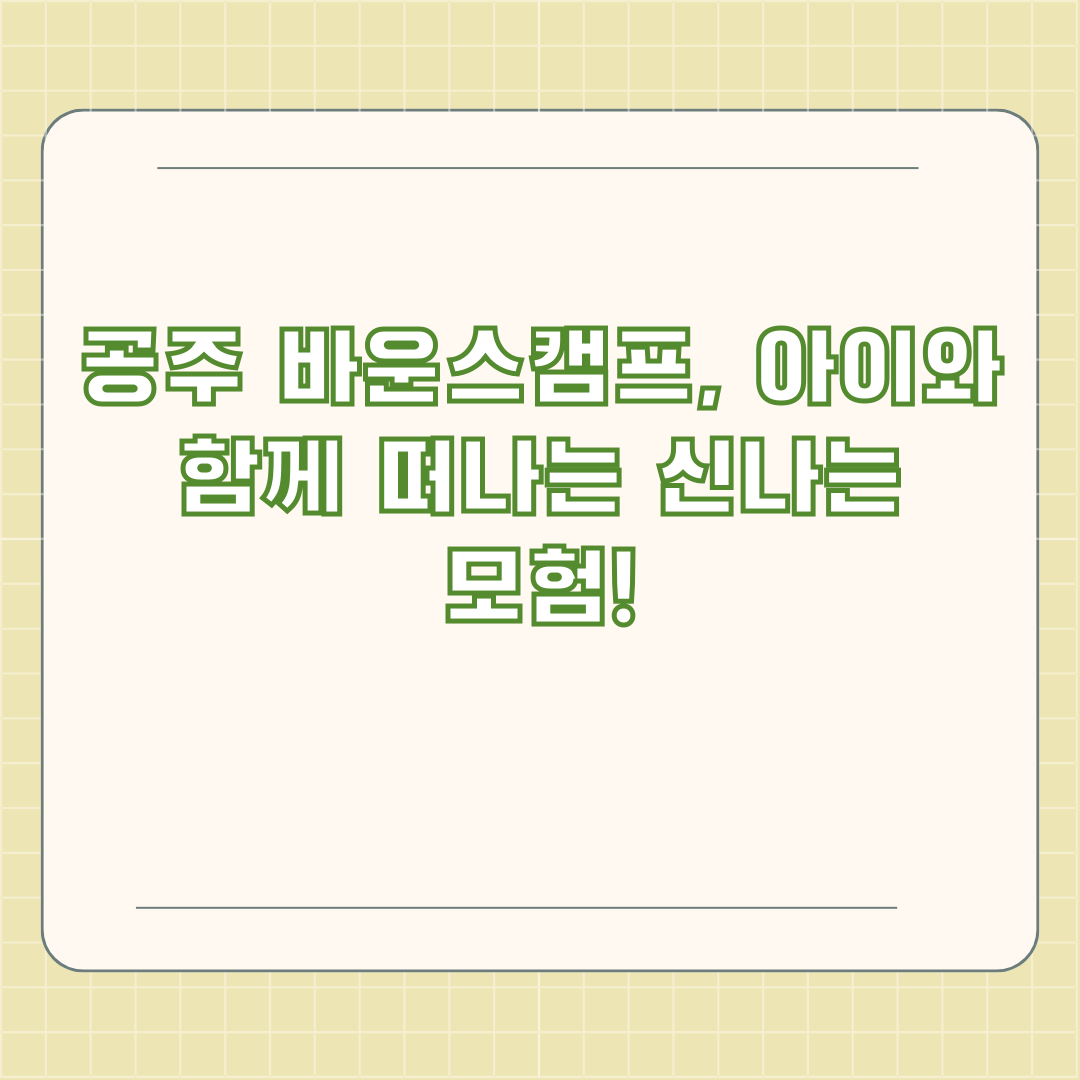 공주 바운스캠프 아이와 함께 떠나는 신나는 모험