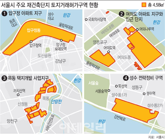 서울시 압여목성 토허구역 재지정투기 거래 철저히 차단