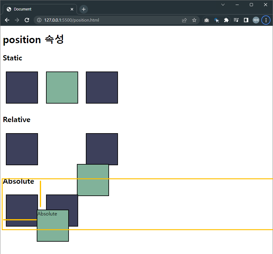 Position 속성 정리(static, relative, absolute, fixed, sticky 비교)