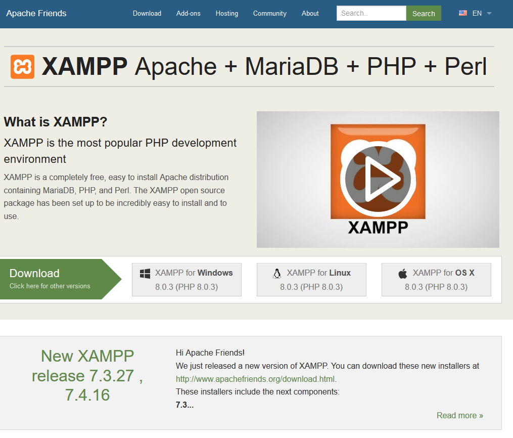 Windows10에 XAMPP 설치 & 사용하기 (Apache, MySql, PHP)