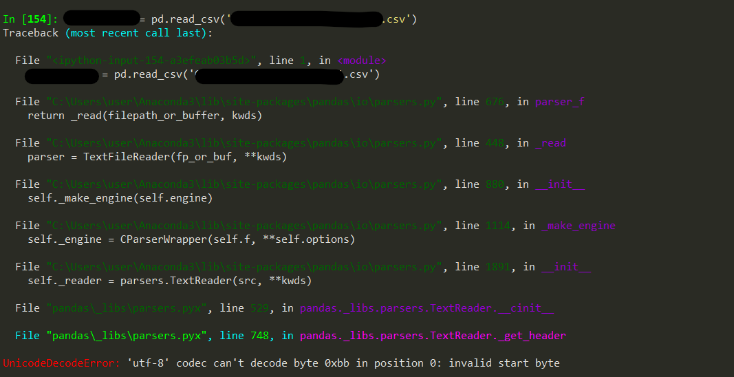 Unicodedecodeerror Utf 8 Codec Can T Decode Byte 0xbb In Position 0