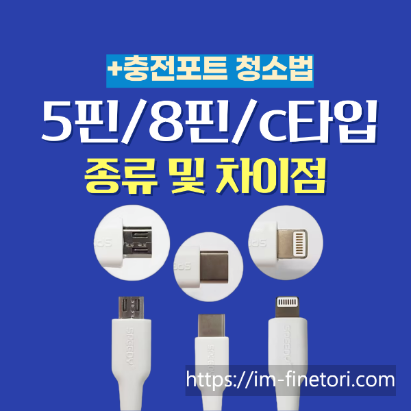 5핀 8핀 라이트닝 C타입 차이 충전단자 청소법 케이블 충전기 타입 종류