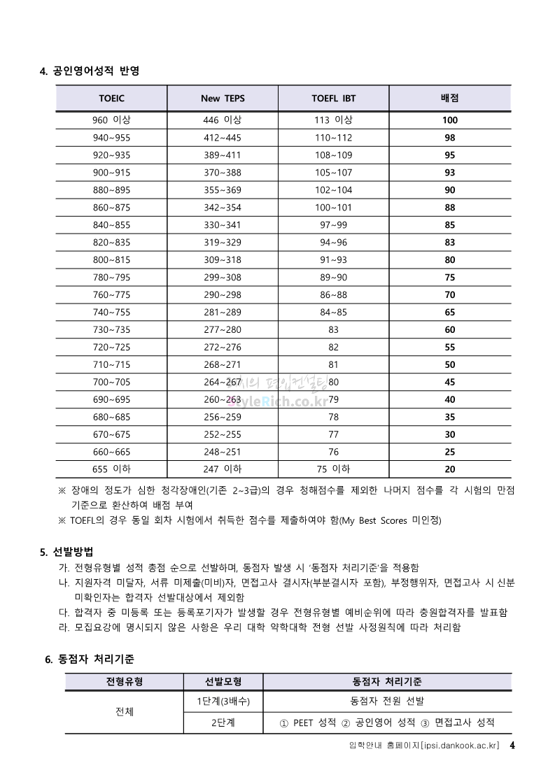 단국대천안 약대편입 2023학년도 모집요강 간편하게 보자