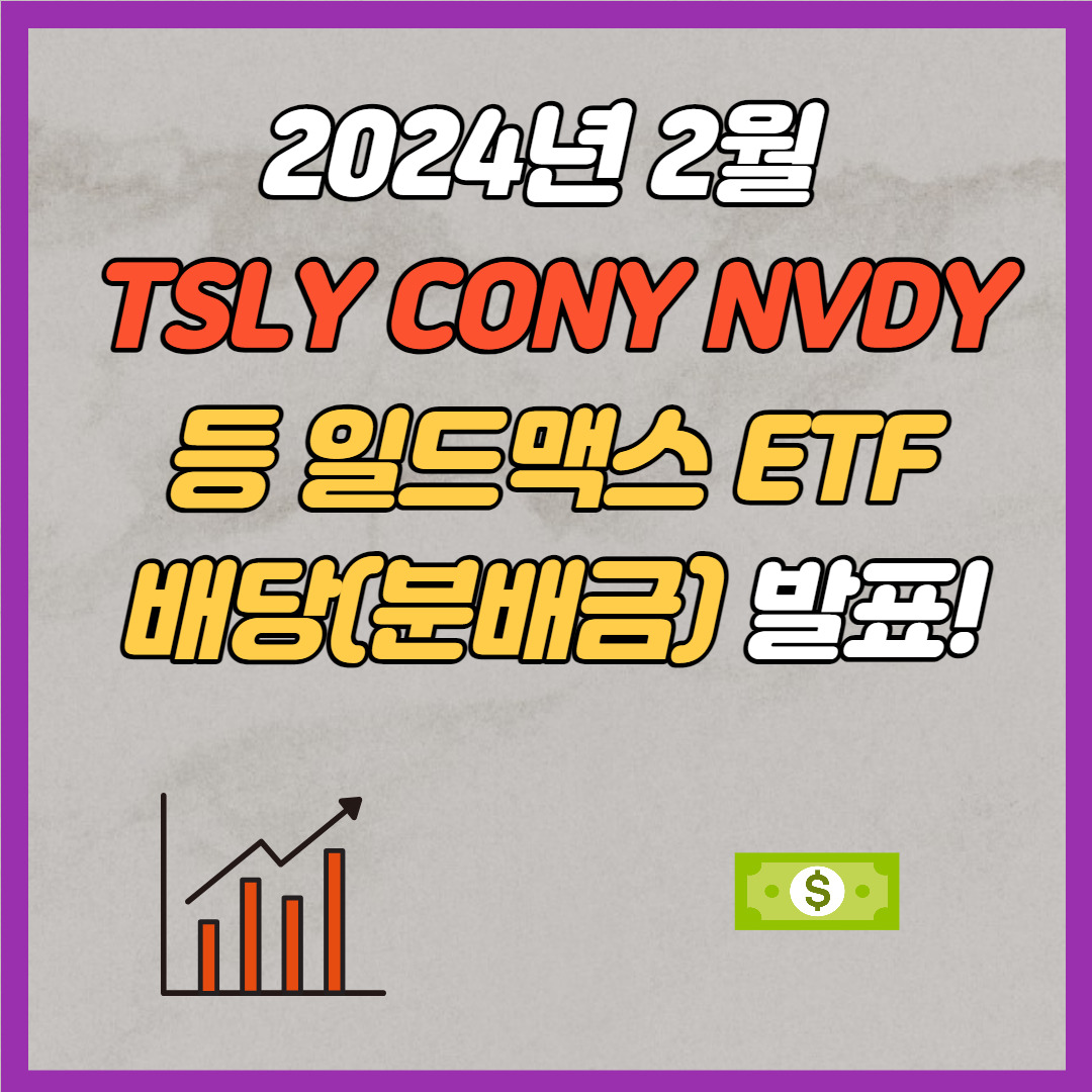 2024년 2월 TSLY, CONY 등 YieldMax ETF 배당(분배금) 발표