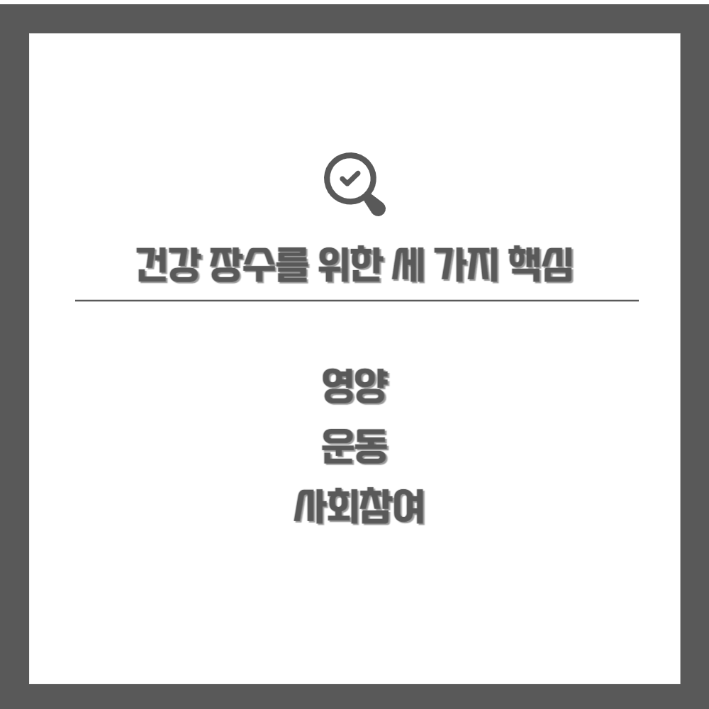 건강 장수를 위한 세 가지 핵심 영양 운동 사회참여