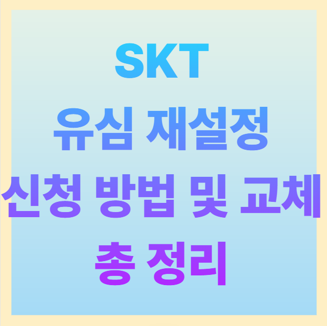 Skt 유심 재설정포맷 신청 방법 및 교체 차이점 총정리