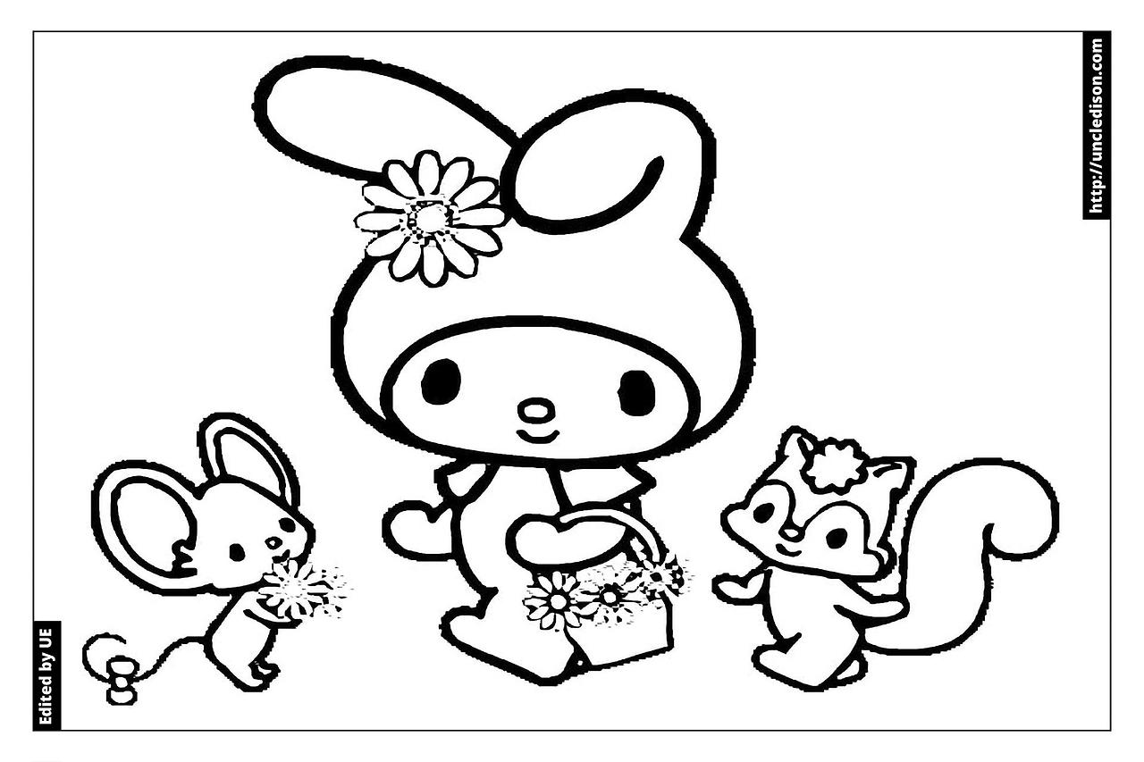 마이멜로디 색칠공부 산리오 무료 Pdf도안