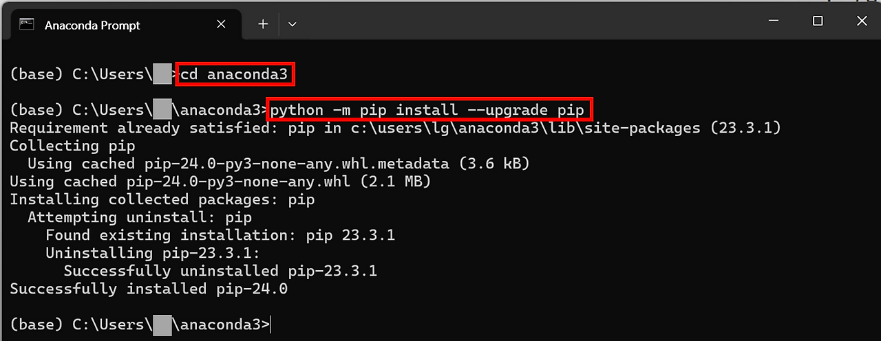 pip upgrade 업그레이드 - 아나콘다Anaconda에서 pip 업데이트하기 :: 서윤로그