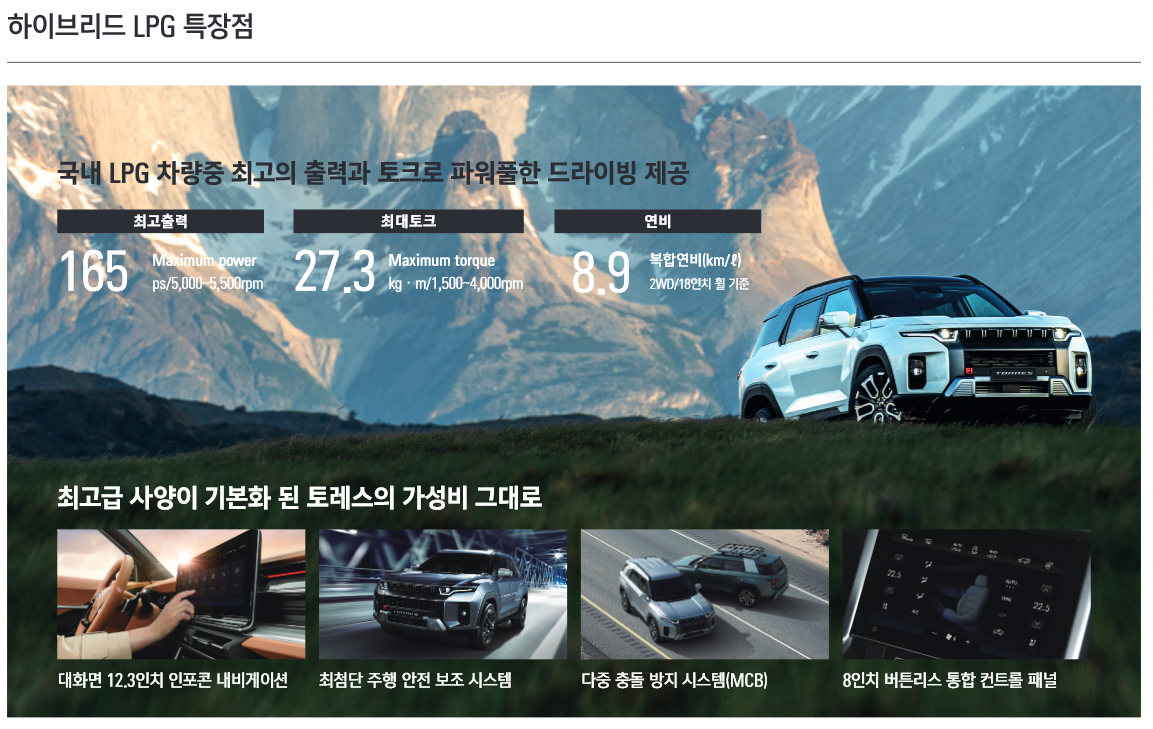 쌍용 토레스 Lpg 바이퓨얼 하이브리드보다 좋은데