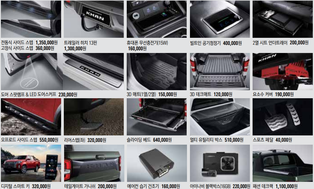 2024 Kg모빌리티 렉스턴 스포츠 칸 가격 연비 제원 옵션 Kg Mobility Rexton Sports Khan