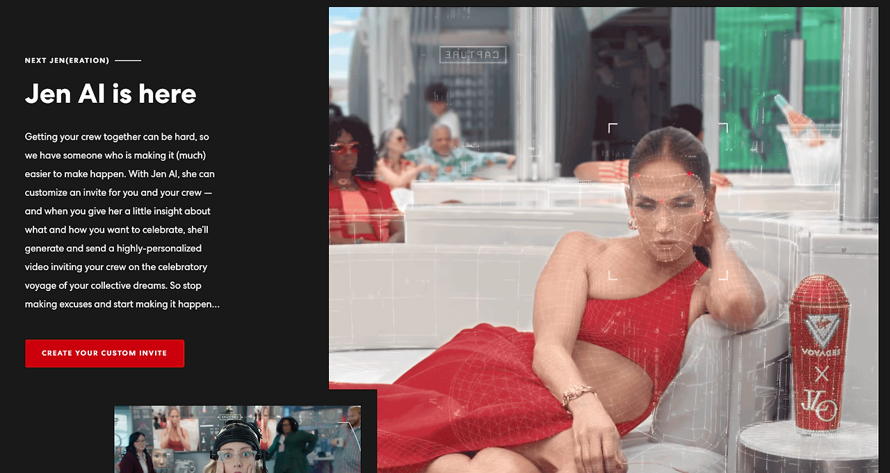 생성형 인공지능(AI)으로 만들어진 제니퍼 로페즈의 가상 캐릭터(Jen AI)는?