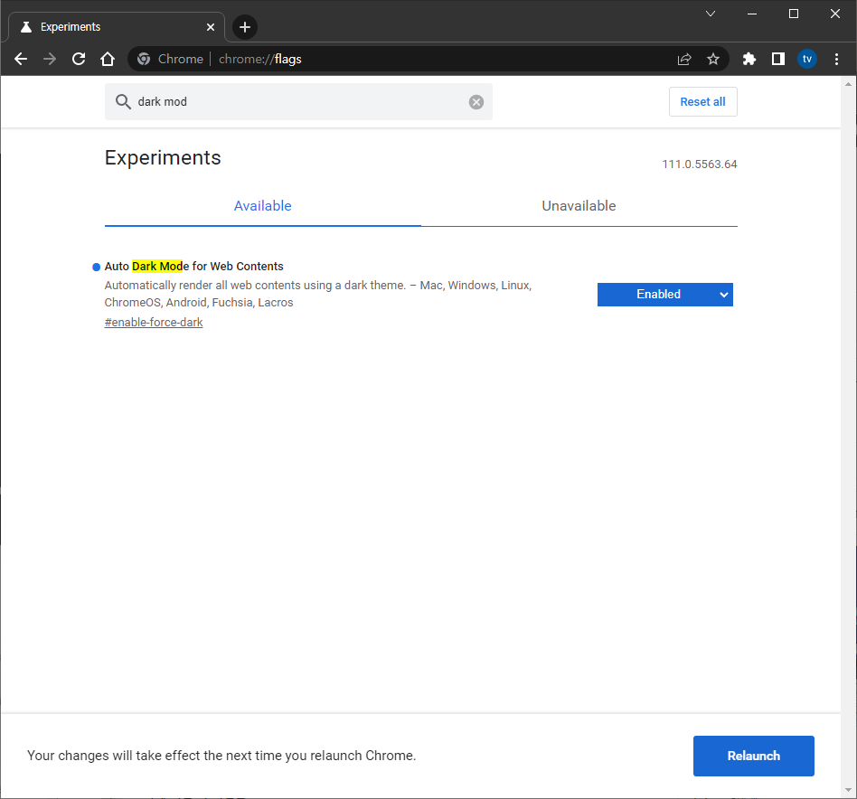 Windows 크롬 브라우저 다크모드 설정하는 방법