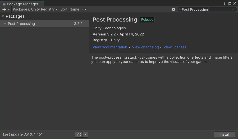 [UNITY] Post Processing 간단 사용법 — HYEOKJUN
