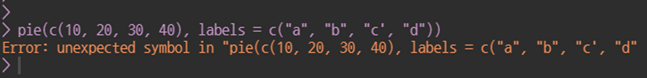 [R] 에러: 예상하지 못한 기호(symbol)입니다. (Error: unexpected symbol)