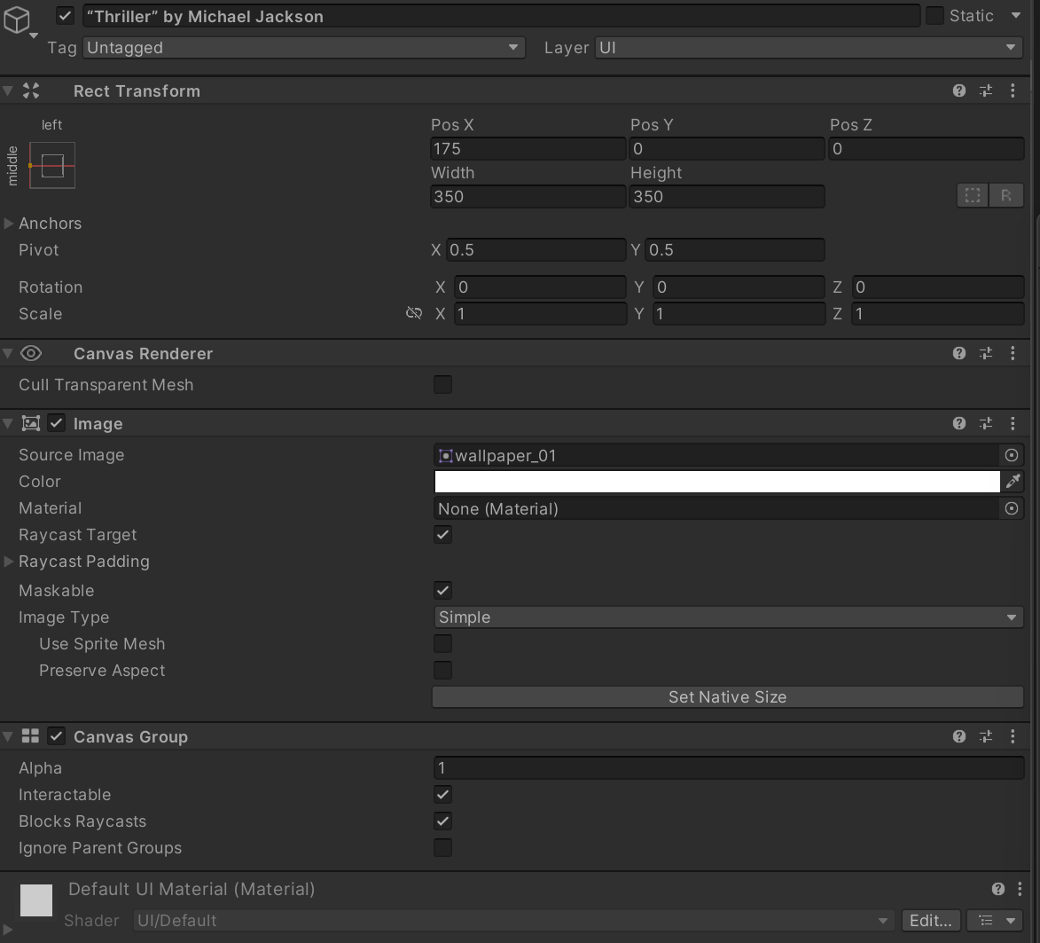 유니티 이미지 스와이프 snap scroll view 구현