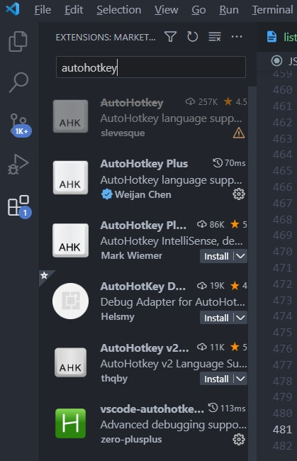 [Autohotkey 필수자료] VSCODE 에서 오토핫키 익스텐션 사용하기