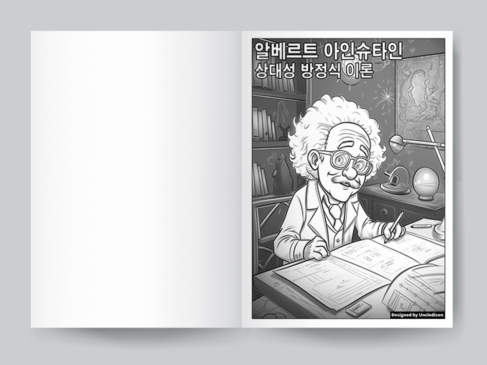 색칠공부도안 귀여운 캐릭터 발명가 아인슈타인 어른 어르신 색칠도안 Pdf