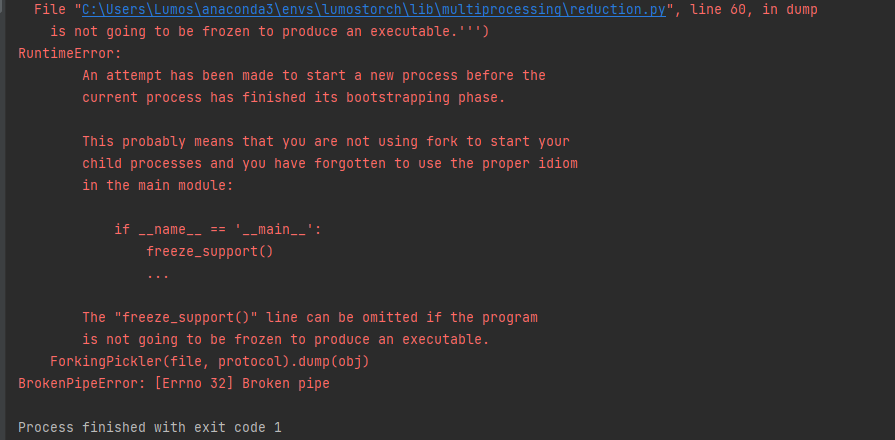 파이토치 튜토리얼 따라하기, BrokenPipeError 해결