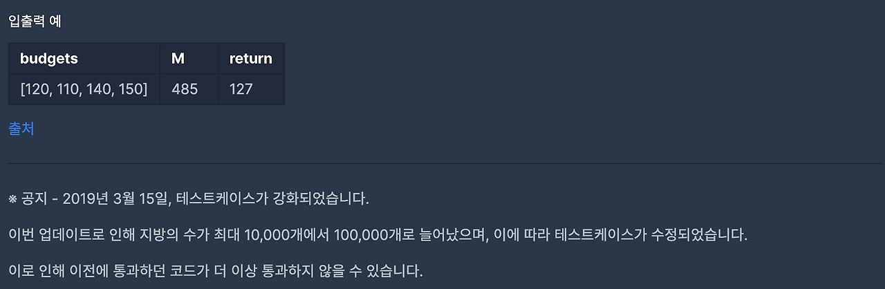 [Programmers] Lv3.예산 :: wonseok.log