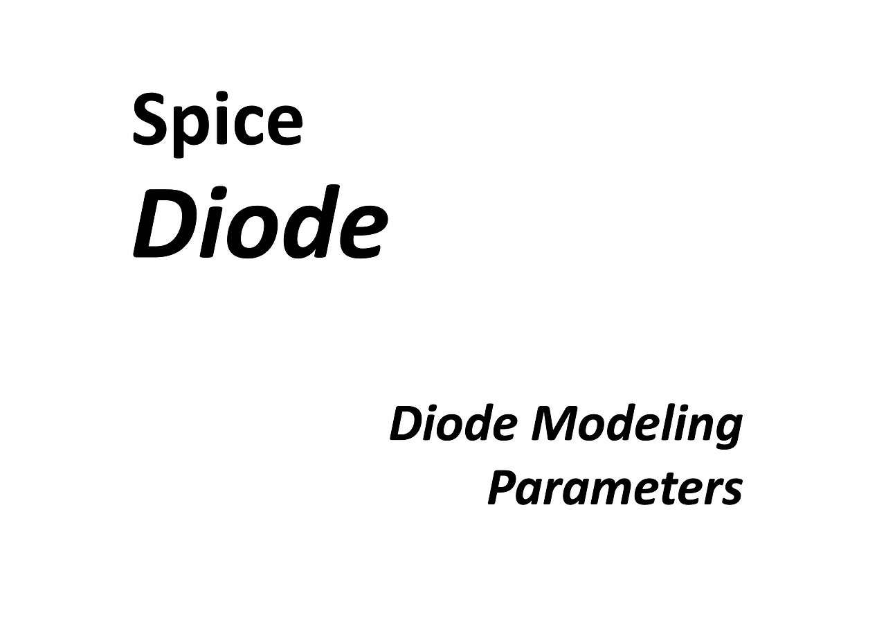 Diode spice modeling 방법 (1) :: Over the Rainbow