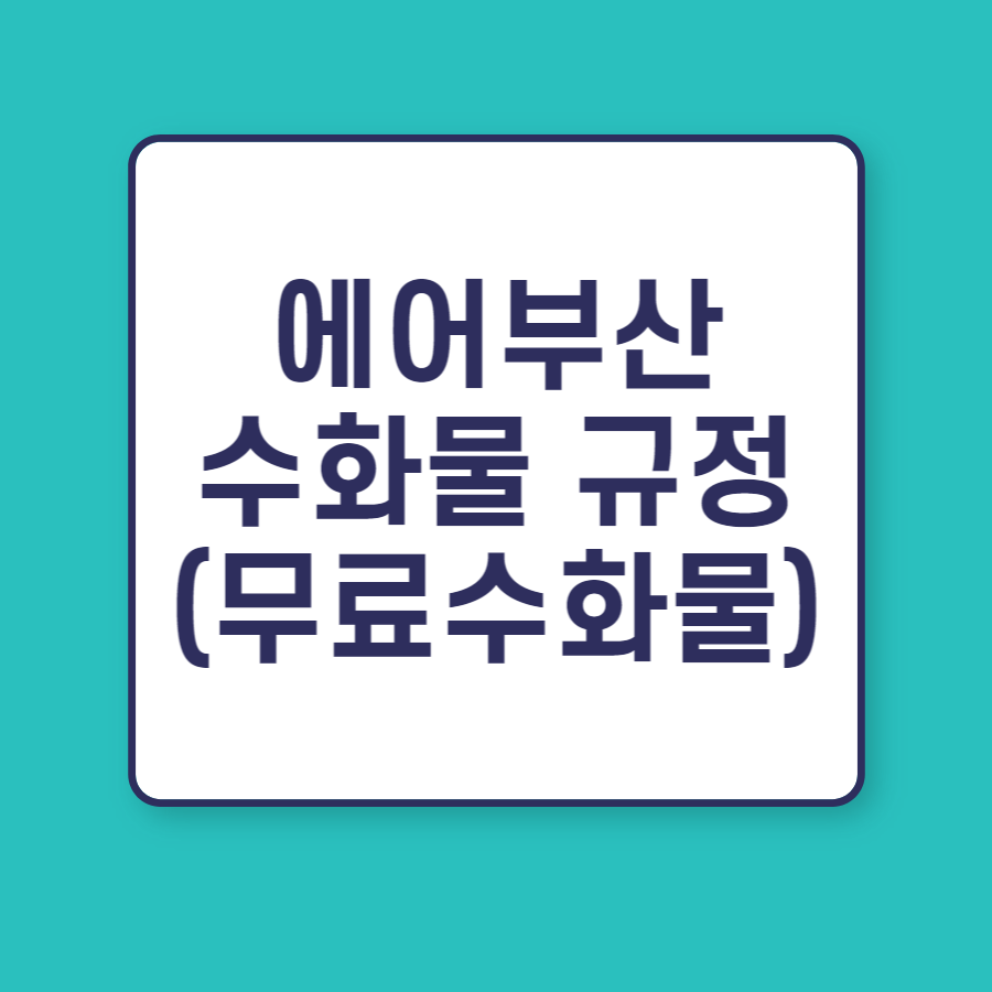 에어부산 무료수화물 규정에 대해서 알아보자 초과수화물규정 기내반입 가능 물품