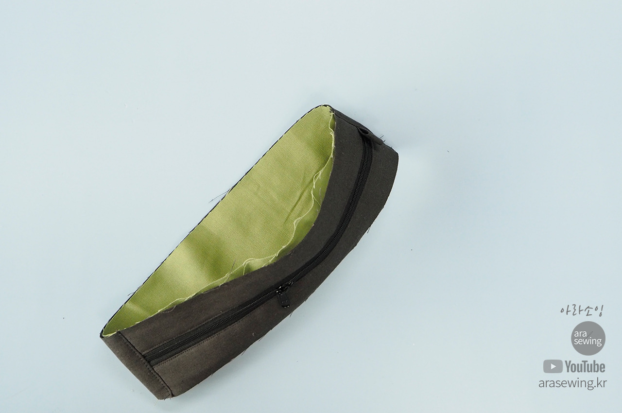 곡선 지퍼 파우치 만들기영상도안 Zipper Pouch