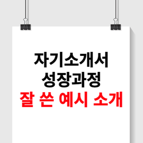 자기소개서 성장과정 잘쓴예 예시