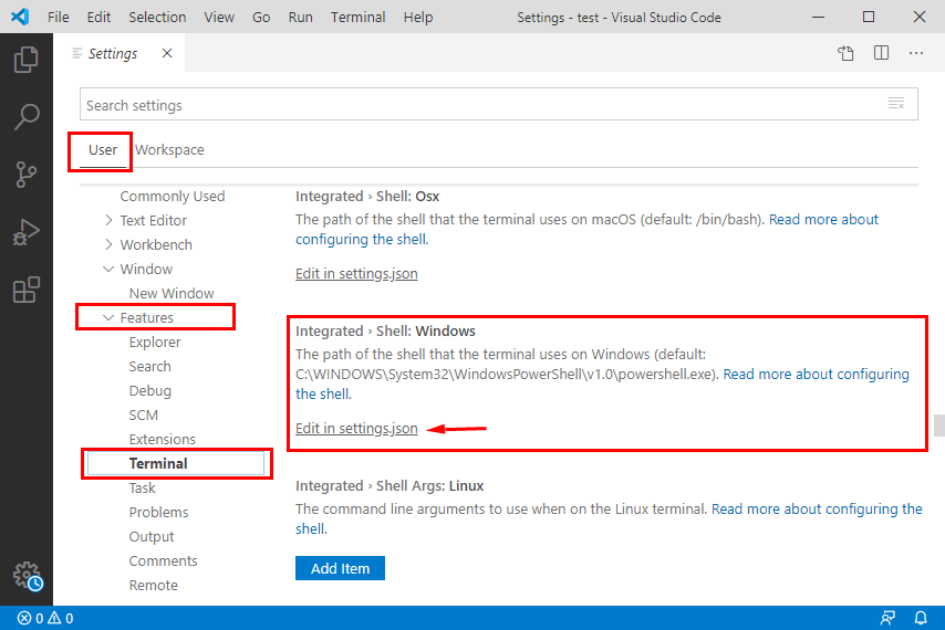 [ VSCode ] 터미널을 powershell에서 cmd로 변경하는 2가지 방법 - 어제 오늘 내일