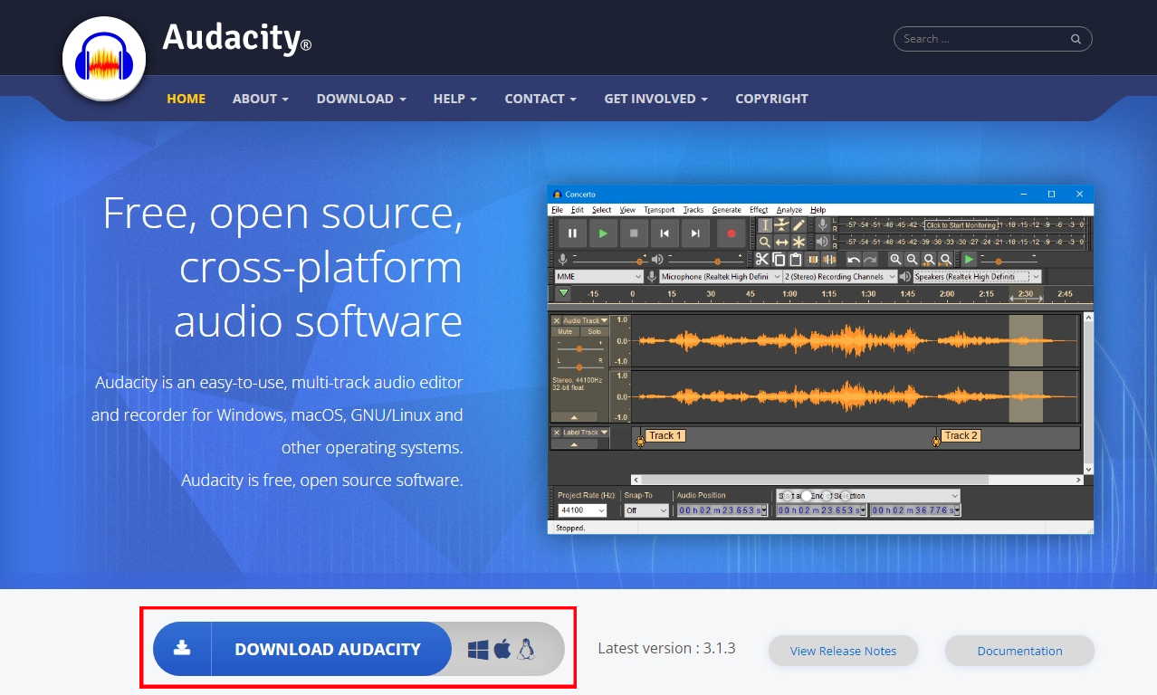 가벼운 무료 음향편집 프로그램, Audacity 오다시티 설치하기