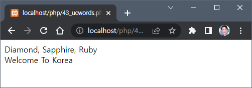 [PHP] 문자열 내 모든 영문의 첫 글자를 대문자로 변경하기 ucwords()